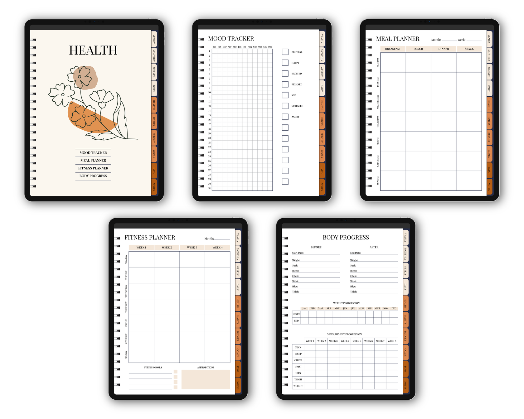 Undated Simple Digital Planner - Boho – Anemone Planners