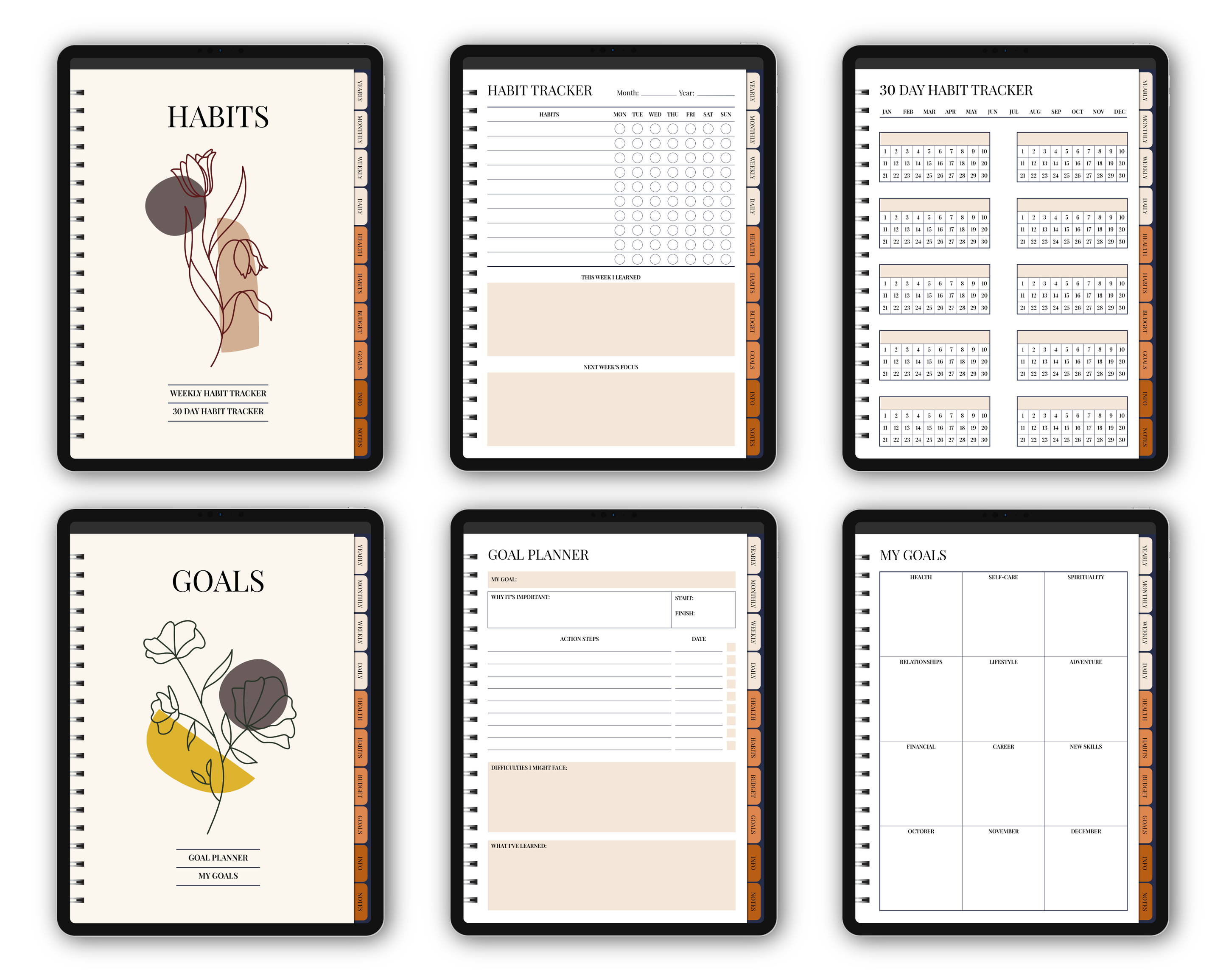 Undated Simple Digital Planner - Boho – Anemone Planners